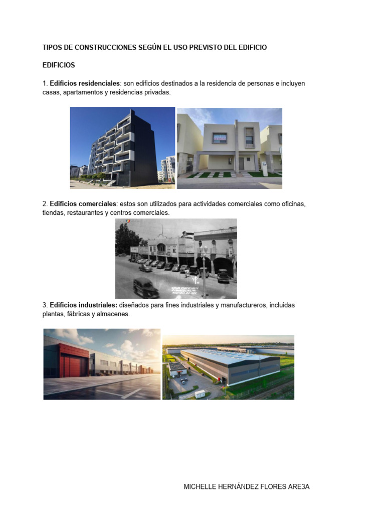 Tipos de Construcciones-Michelle HDZ | PDF | edificio | Almacén