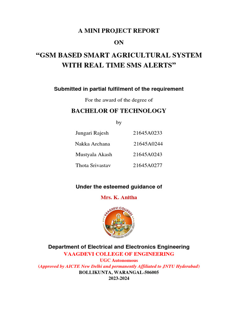 Mini Batch 11 Eee Ivb | PDF | Embedded System | Agriculture