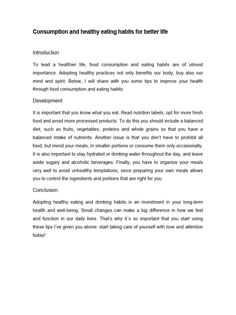 Healthy Eating Tips for Better Living | PDF