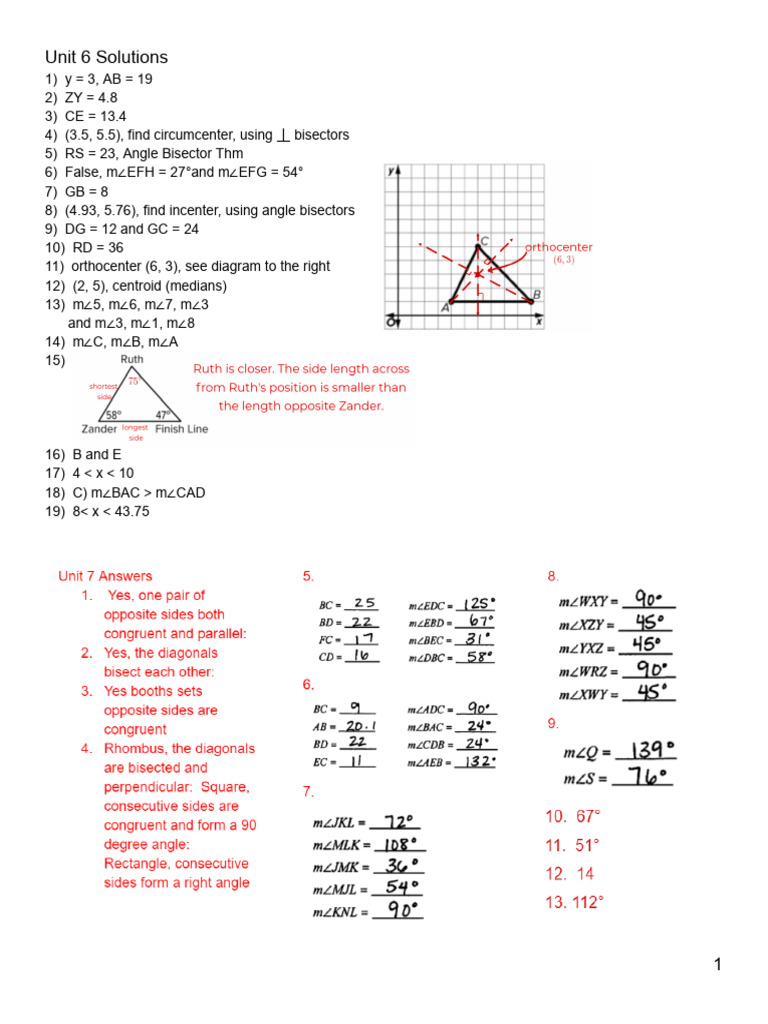 Geometry Solutions & Review Answers | PDF | Geometry | Euclidean Plane Geometry