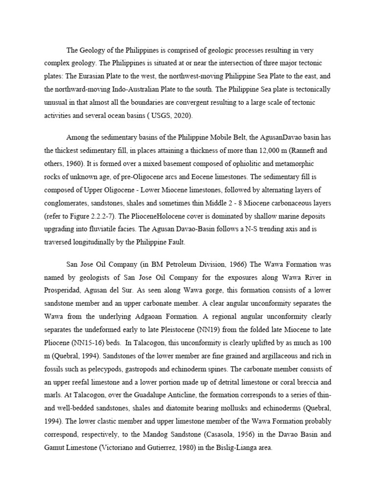 The Geology of the Philippines is Comprised of Geologic Processes ...