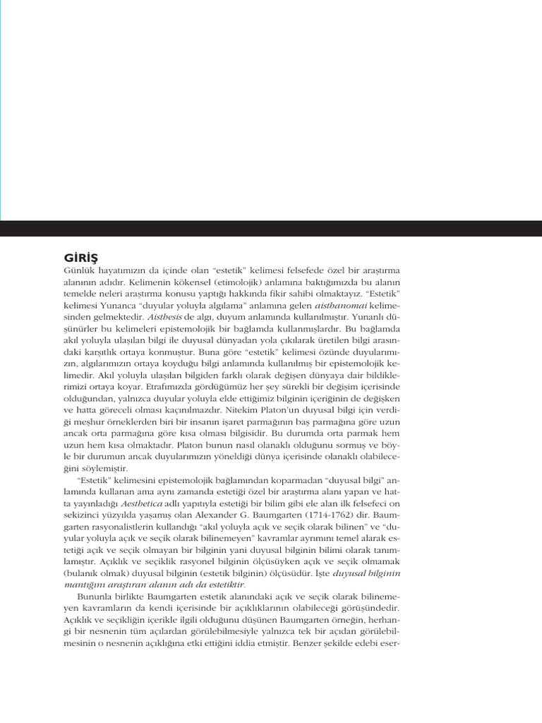 Estetik Ve Sanat Felsefesi 2. Hafta | PDF