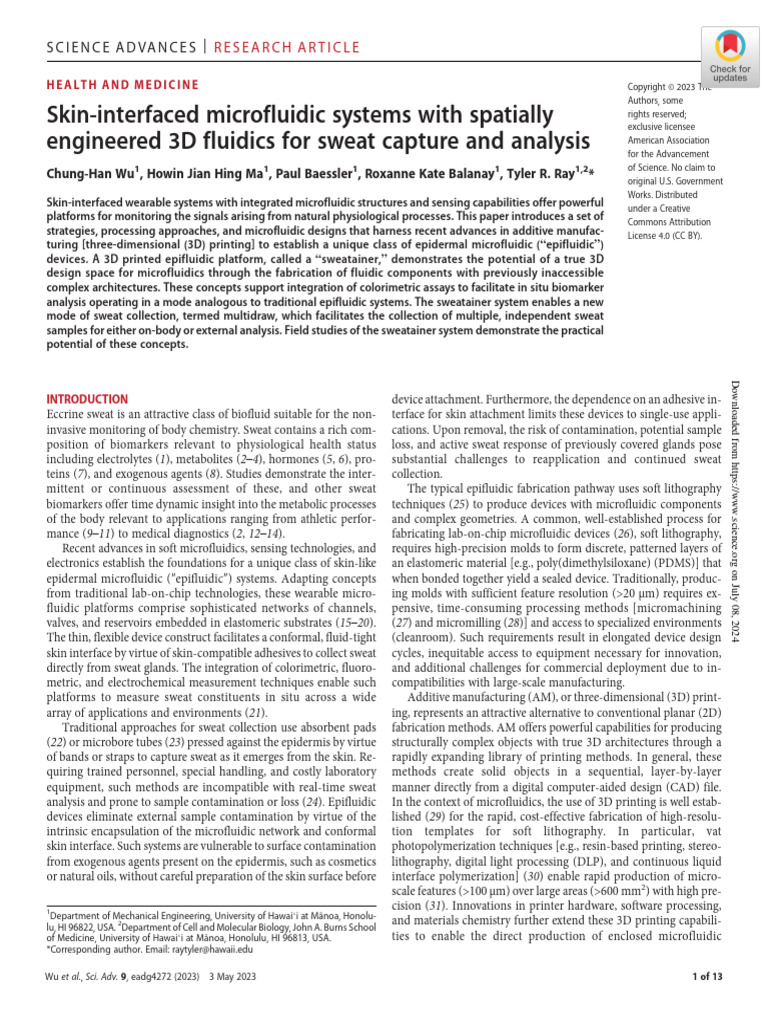 Skin-interfaced microfluidic systems with spatially engineered 3D fluidics for sweat capture and ...