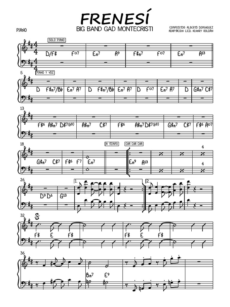 Frenesí Big Band Gad Montecristi - Piano - 2024-03-13 1508 - Piano | PDF