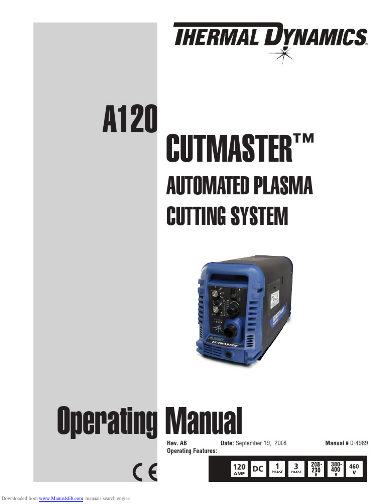 A120 Cutmaster: Automated Plasma Cutting System | PDF | Noise | Welding