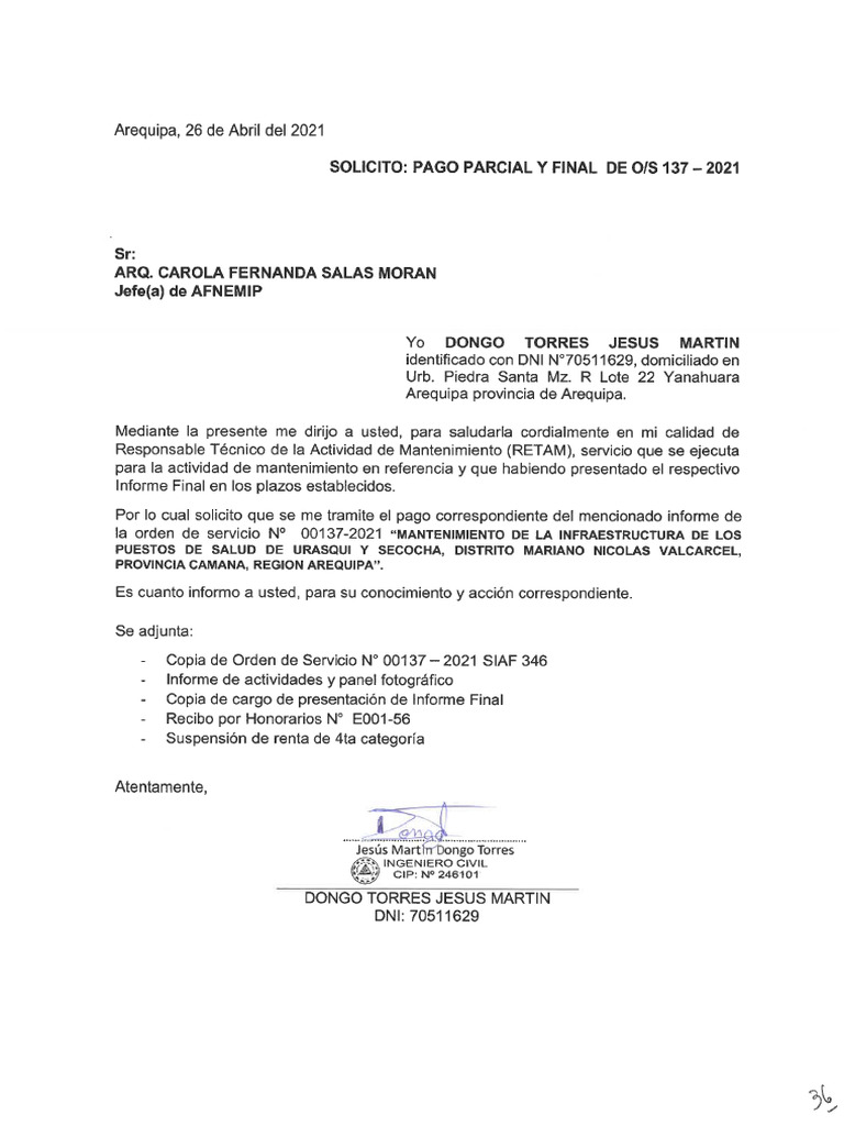 Carta de Pago Final | PDF