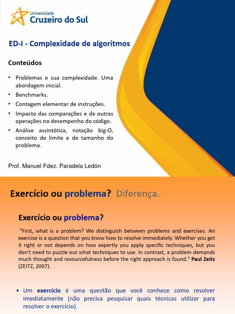 Aula 02 - Complexidade de Algoritmos | PDF | Complexidade do tempo | Algoritmos