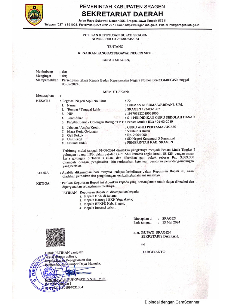 SK KP 3B Dhimas | PDF