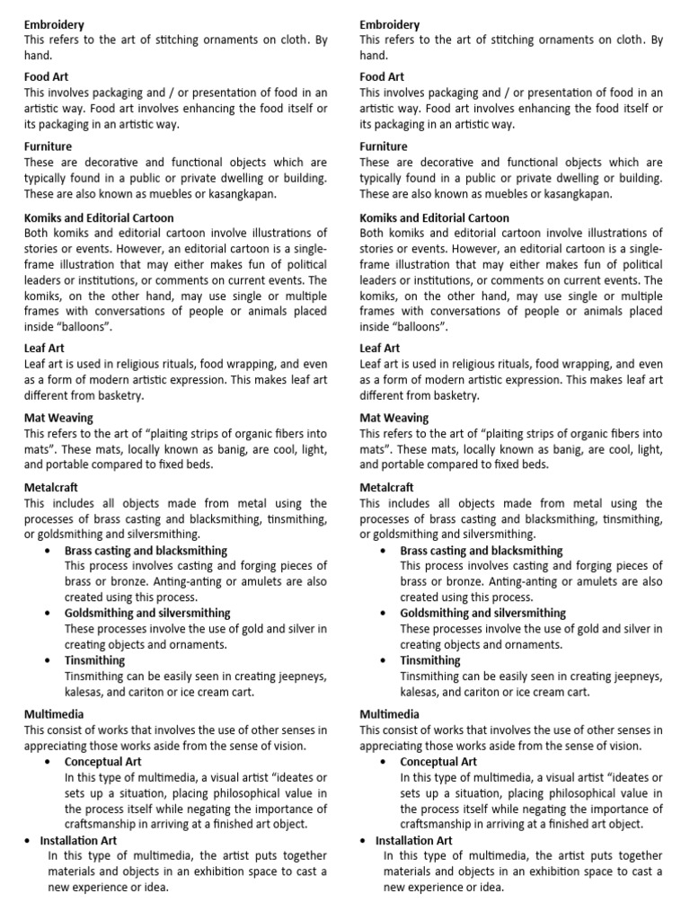 Notes-Q3-Module 1-2-Sculpture | PDF | Pottery | Printmaking