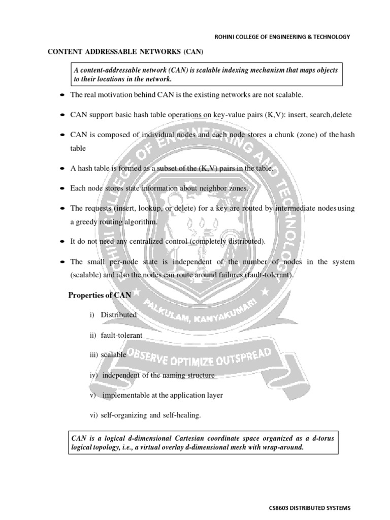 CAN Notes | PDF | Routing | Computer Science