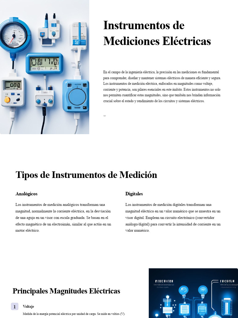 Instrumentos de Mediciones Electricas | PDF | Ingenieria Eléctrica | Corriente eléctrica