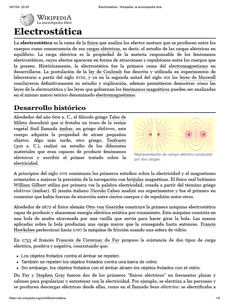 Electrostática | PDF | Electrostática | Electricidad