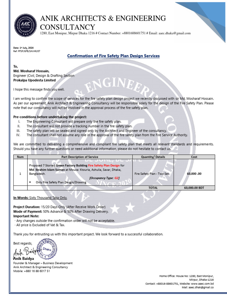 Fire Safety Plan Design Confirmation | PDF | Fire Safety
