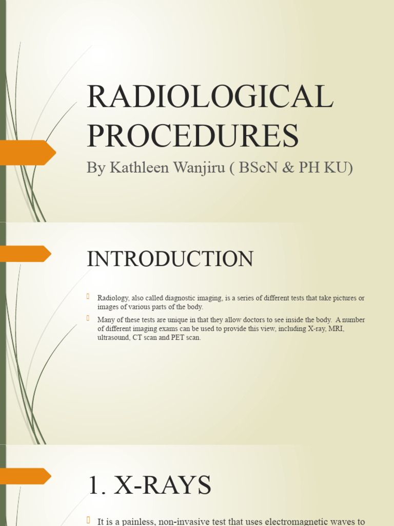 Radiological Procedures Lessson 1 Kmtc 1.2 | PDF | Ct Scan | Radiology