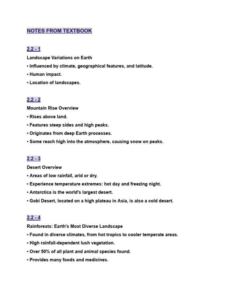 Notes From Textbook | PDF | Plate Tectonics | Volcano