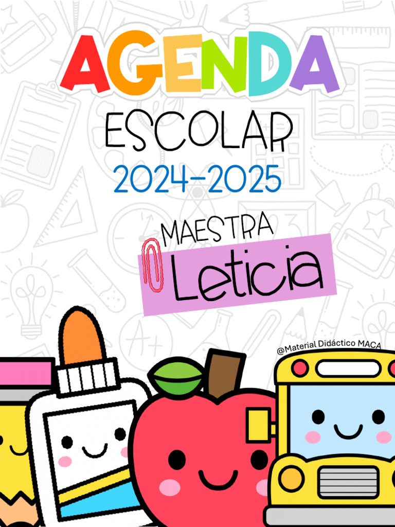 Agenda Escolar 2024-2025 PDF Gratis | PDF | Pensamiento | Sociedad
