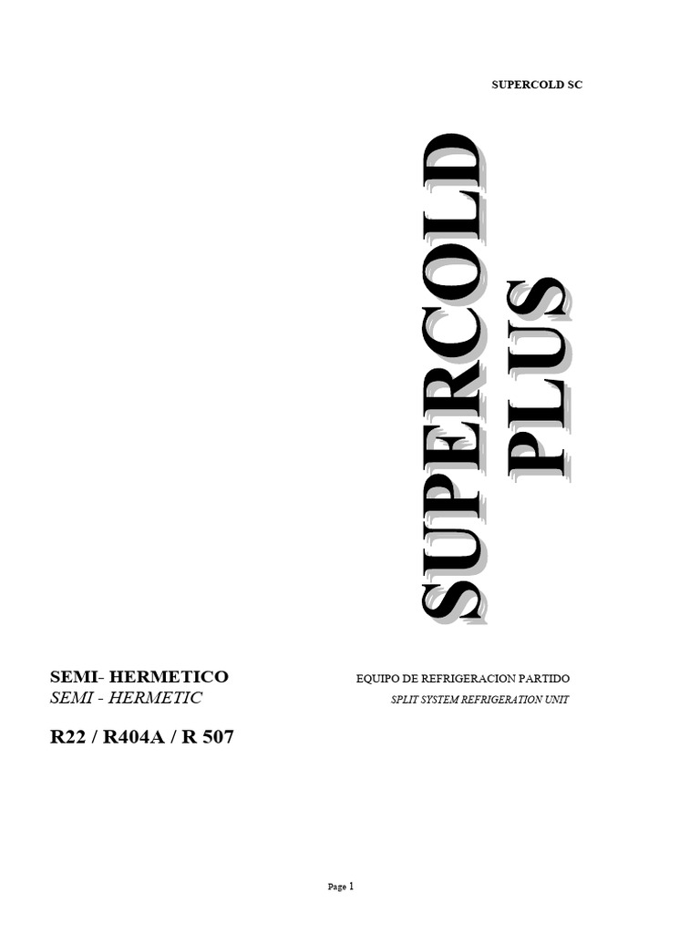 Catalogo SuperCold Plus | PDF | Ingeniería Termodinámica | Equipo