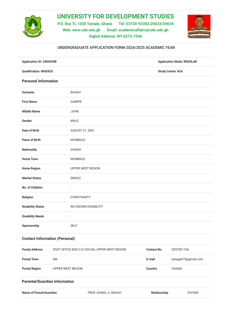 UCM Enterprise - Admissions Application | PDF