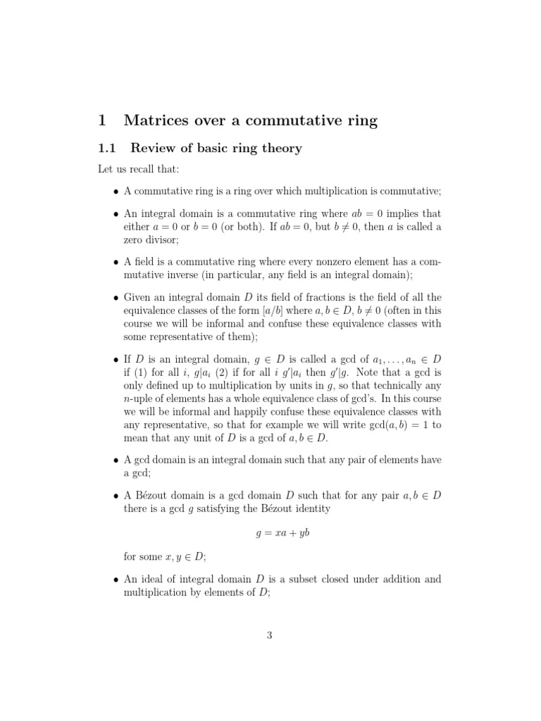 Chapter 1 | PDF | Ring (Mathematics) | Field (Mathematics)
