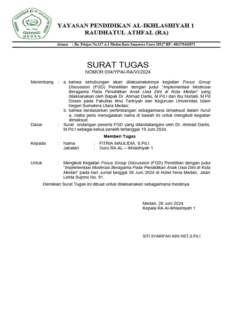 Surat Tugas | PDF