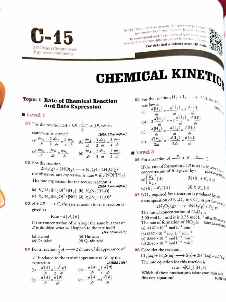 Chemical Kinetics Chaterwise-Topicwise Solved Papers | PDF