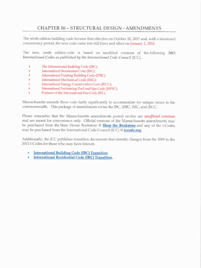 Chapter 16 Structural Design Amendments - 1 | PDF