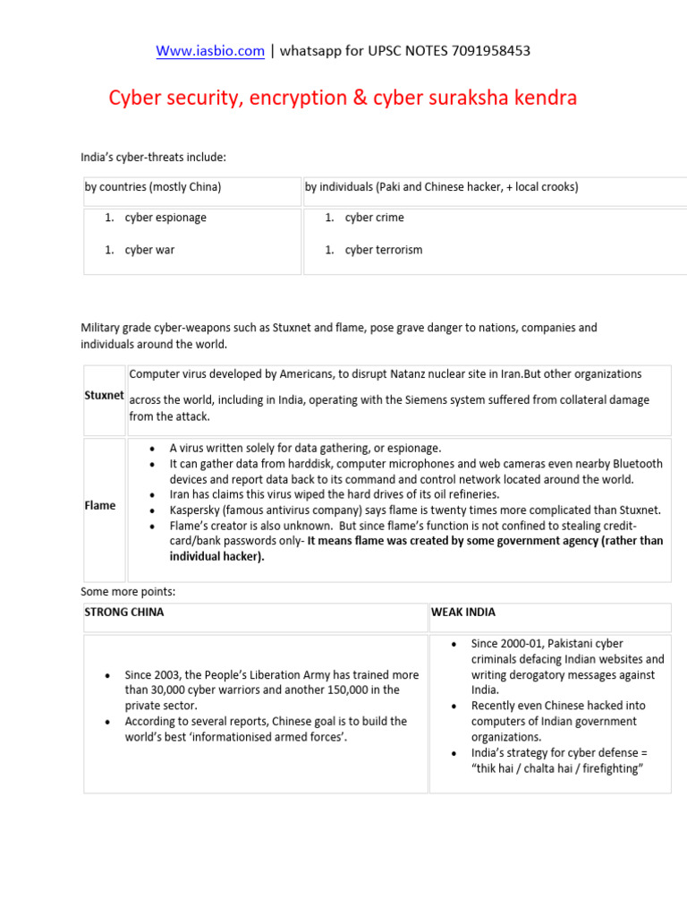 Cyber Security, Encryption & Cyber Suraksha Kendra | PDF | Computer ...