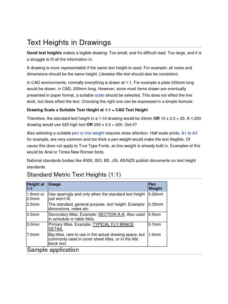 Text Heights in Drawings | PDF