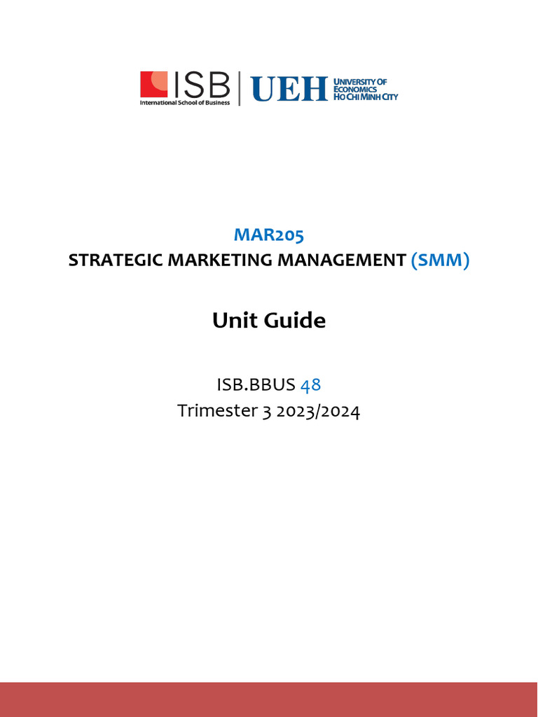 (Unit Guide) 5. ISB - SMM Unit Guide 2023-2024 3 BBUSK48 | PDF ...