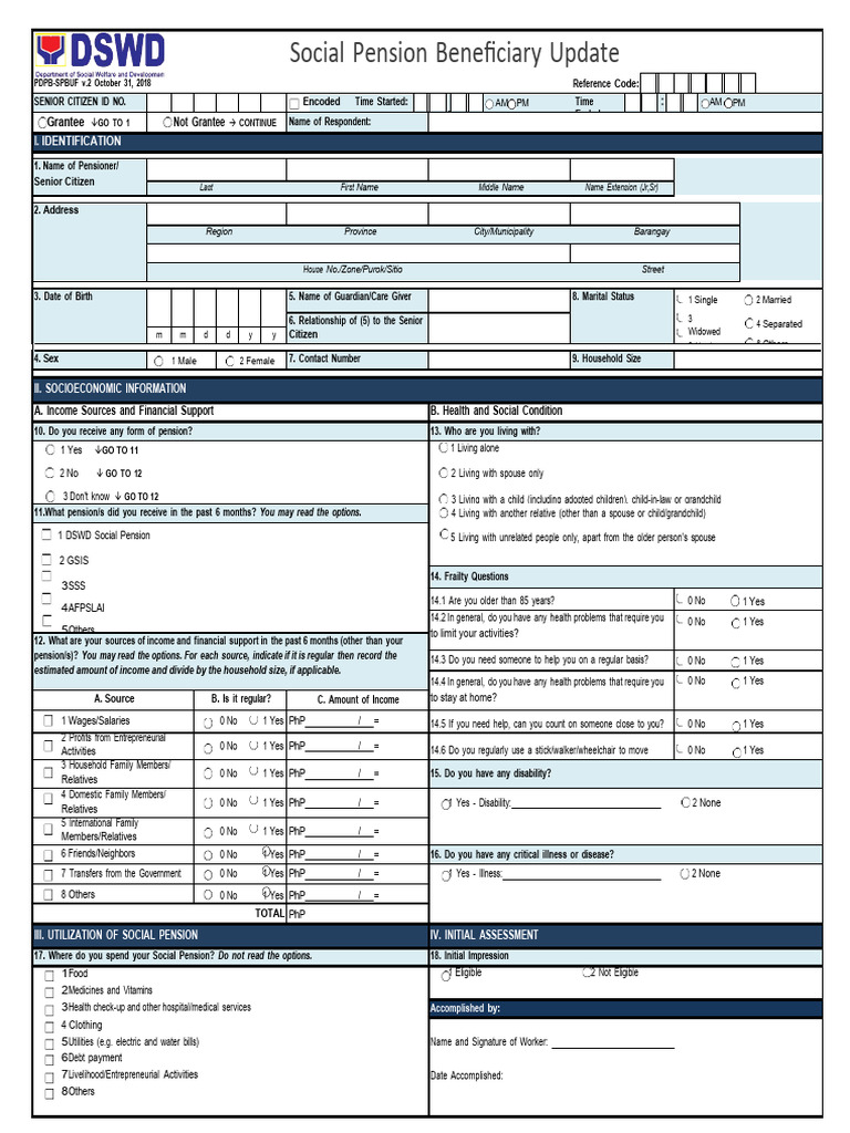 3 Validation Tool Socpen Update Form | PDF | Family | Income