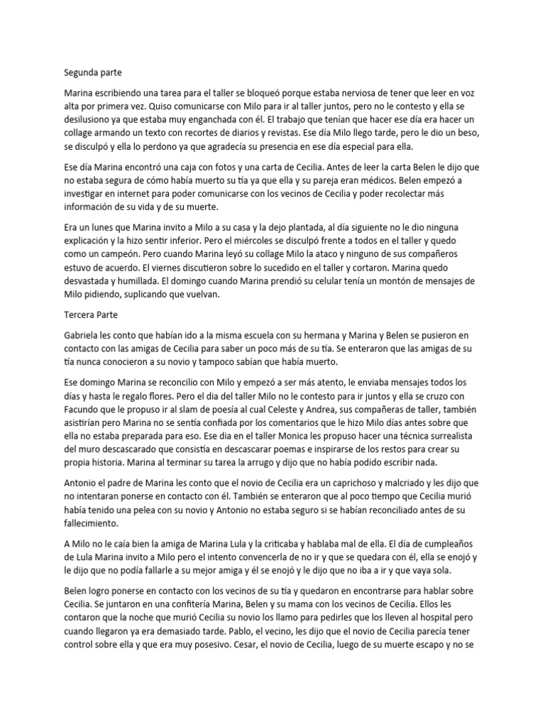 RESUMEN NOVELA Mientras No Muera Tu Nombre | PDF