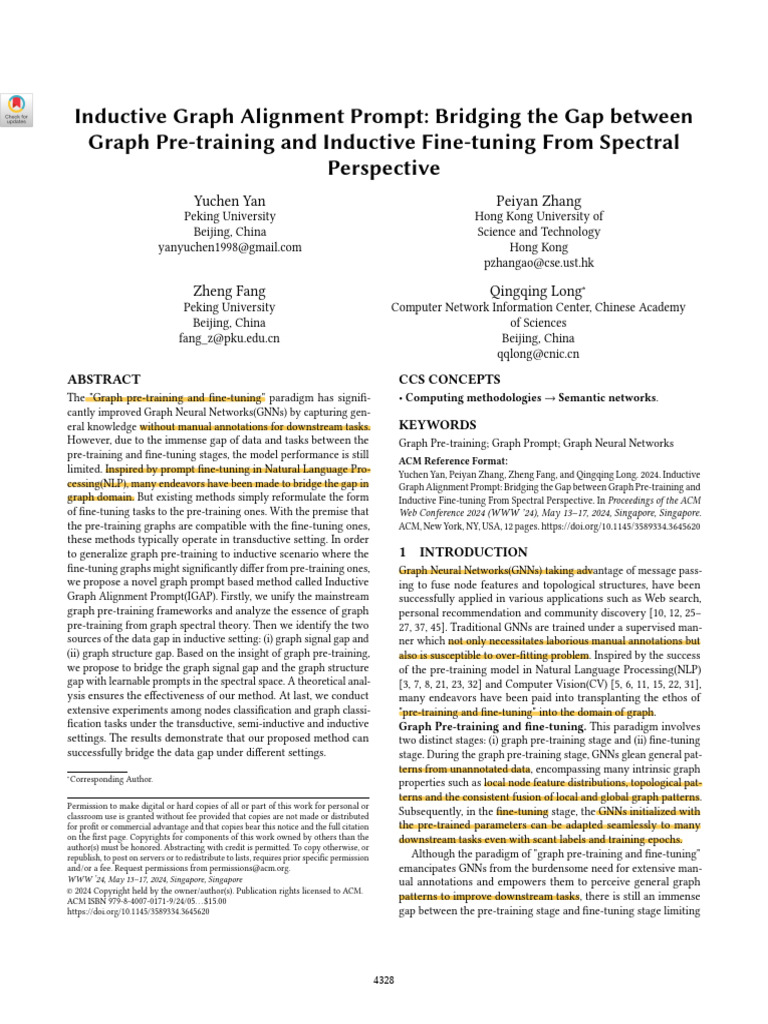 (WWW 2024) Inductive Graph Alignment Prompt - Bridging The Gap Between Graph Pre-Training and ...