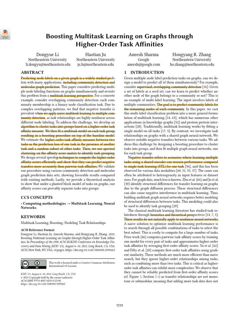 (KDD 2023) Boosting Multitask Learning On Graphs Through Higher Order ...