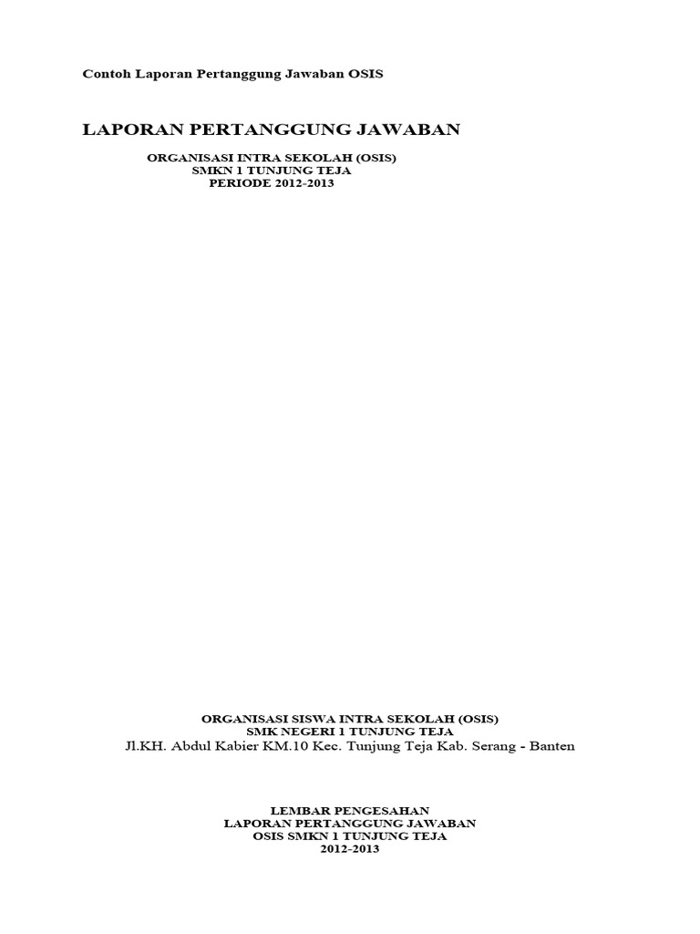 Contoh LPJ Tahunan | PDF
