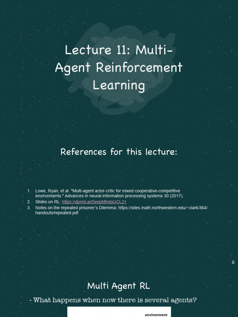 Lecture 11 - Multi Agent RL | PDF | Chemical Equilibrium | Game Theory