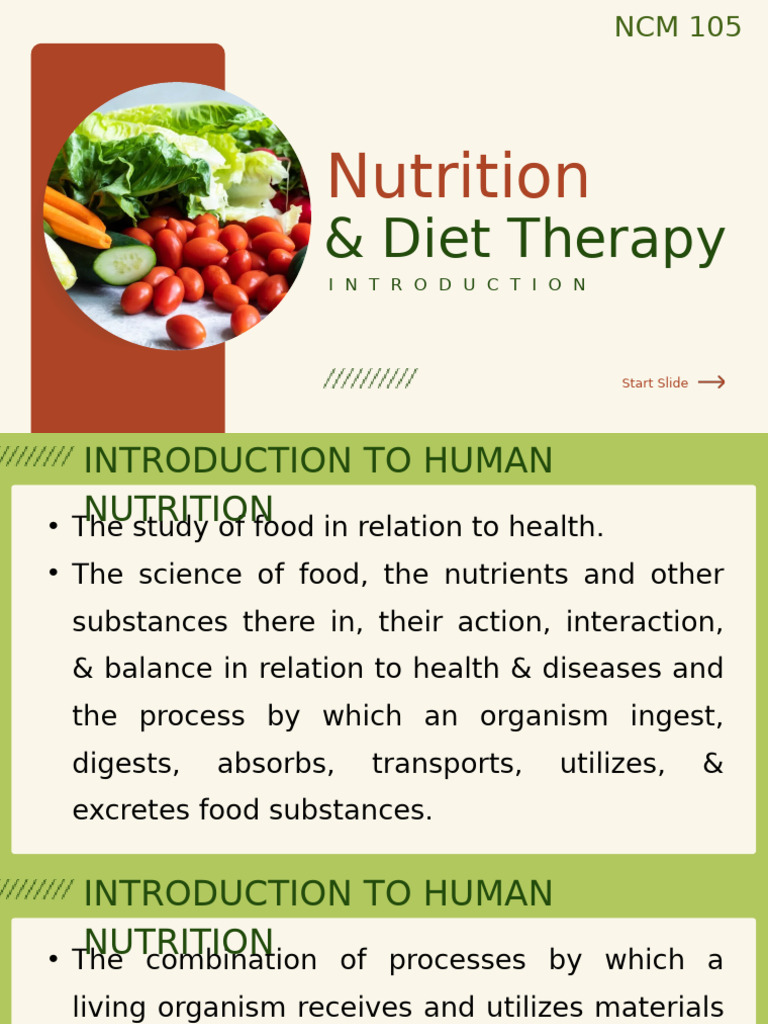 Part 1 Introduction To Nutrition and Diet Therapy | PDF | Nutrients ...