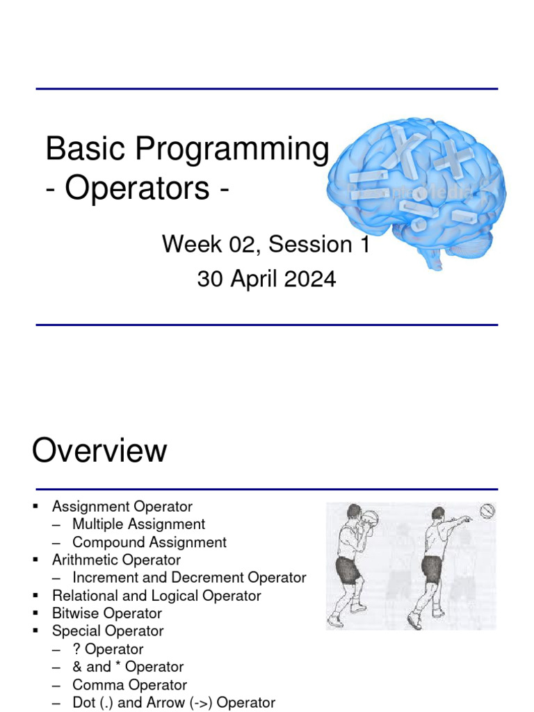 Week02 Session1 Operators | PDF | Pointer (Computer Programming) | Computer Engineering
