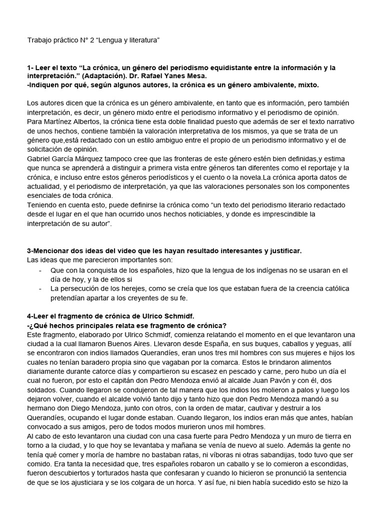TP N°2 Lengua | PDF | Periodismo