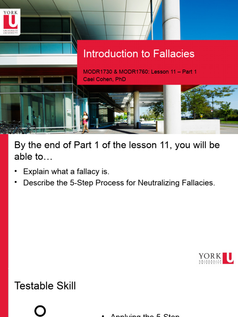 Lesson 11 Part 1 Slides | PDF | Fallacy | Argument