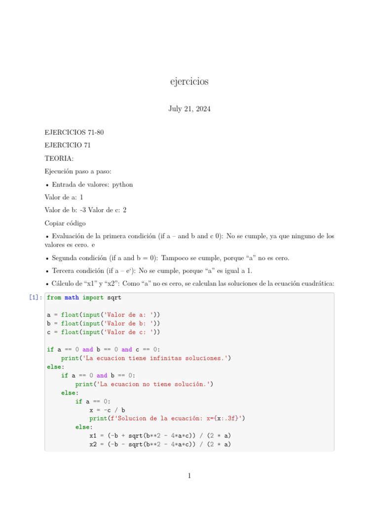 Ejercicios | PDF | Informática | Programación de computadoras