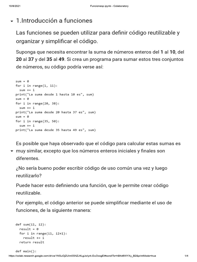 Tema 3.3 Funciones en Colab | PDF | Función (Matemáticas) | Matemáticas