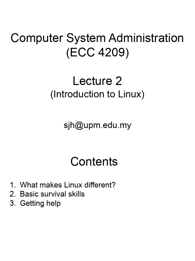 Lecture 2 | PDF | Linux Distribution | File System Lecture 2 | PDF | Linux Distribution | File System