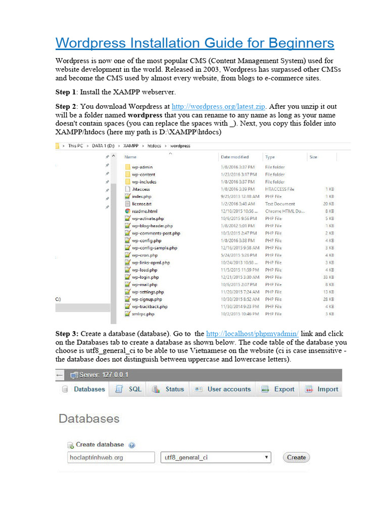 Tutorial 1a-NewWordpress Installation Guide for Beginners | Download ...