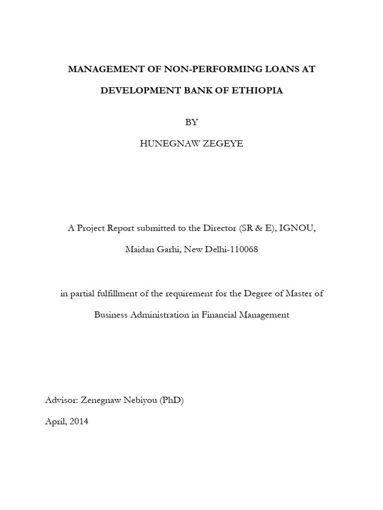 Hunegnaw Zegeye | PDF | Banks | Interest