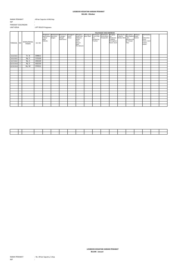 Logbook Ruang Isolasi 2022 | PDF