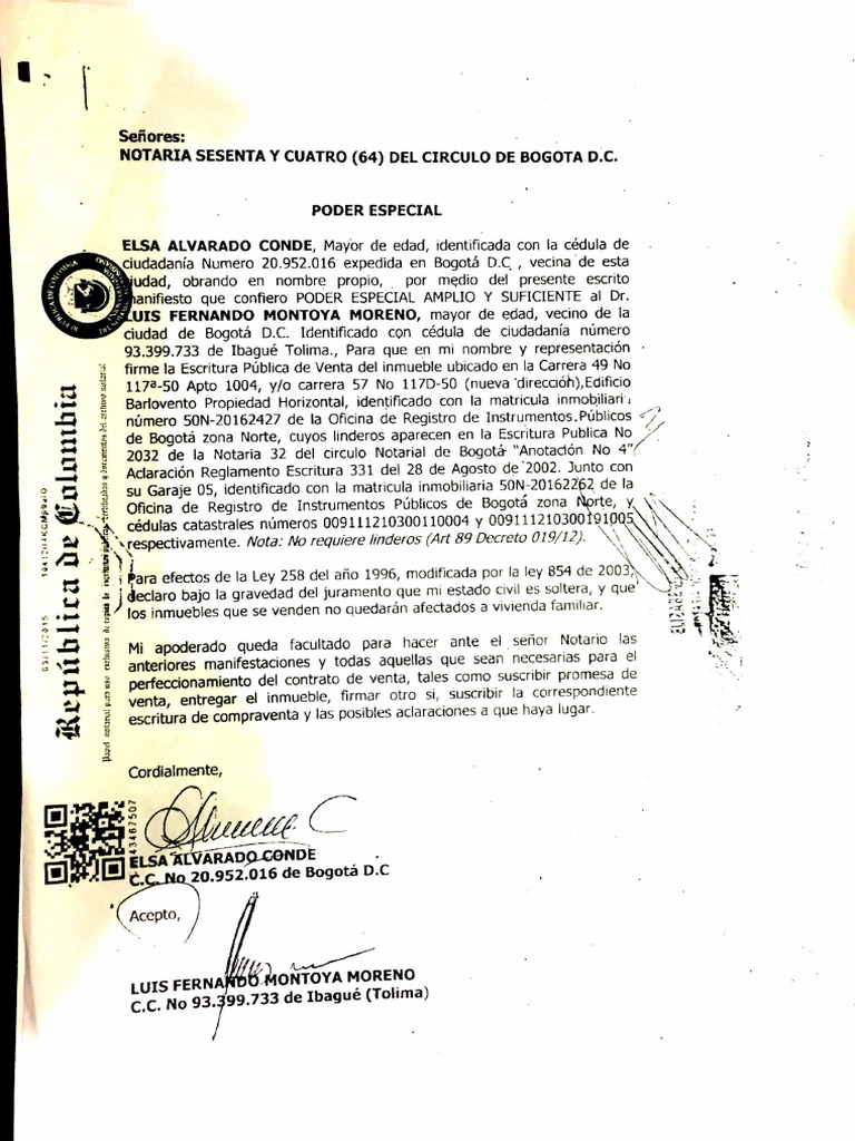 Poder Elsa Conde a Montoya | PDF