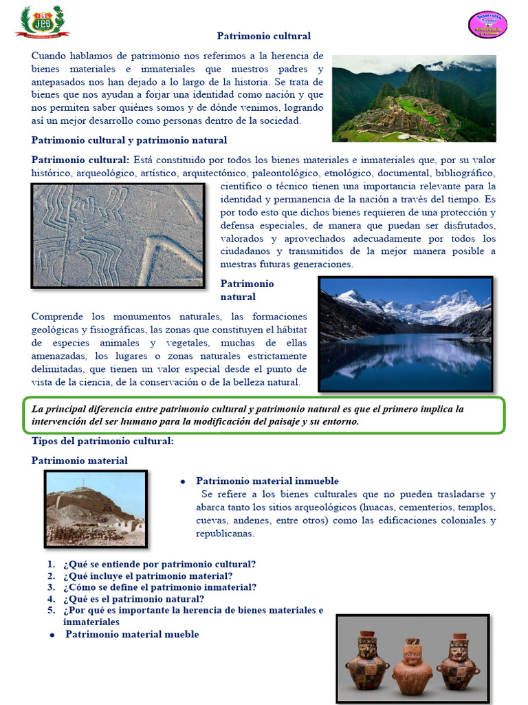 Importancia del Patrimonio Cultural | PDF | Patrimonio cultural ...