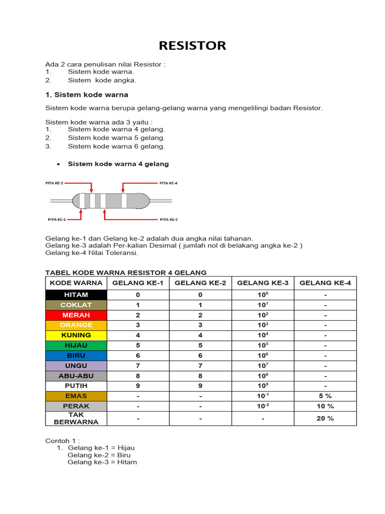 Cat 5. MATERI KODE WARNA RESISTOR | PDF