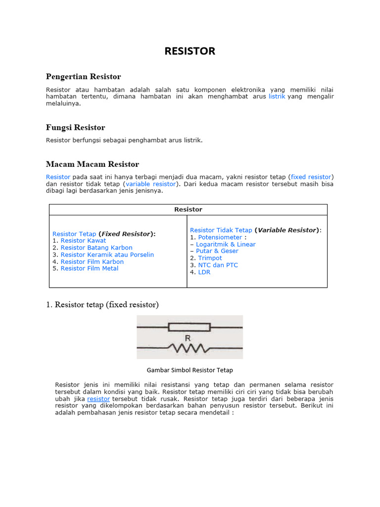 Cat 4. MACAM-MACAM RESISTOR | PDF