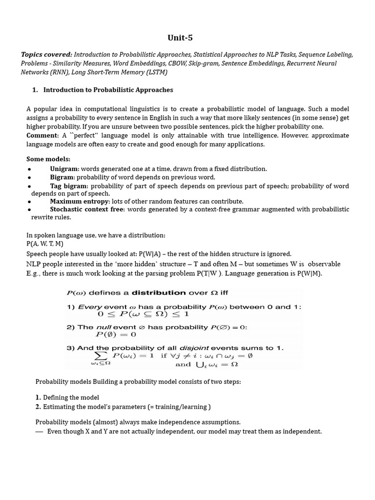 UNIT 5 NLP | PDF | Artificial Neural Network | Applied Mathematics UNIT 5 NLP | PDF | Artificial Neural Network | Applied Mathematics
